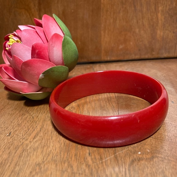 Jewelry | Bakelite Cherry Red Vintage Bangle | Poshmark